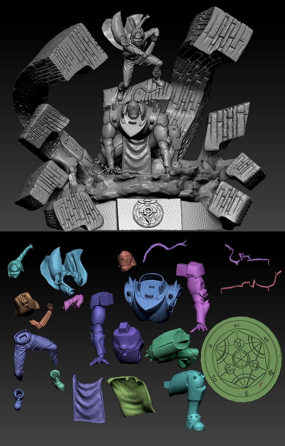 Edward y Alphonse Elrik - STL Fullmetal Alchemist - Imprimir Figuras